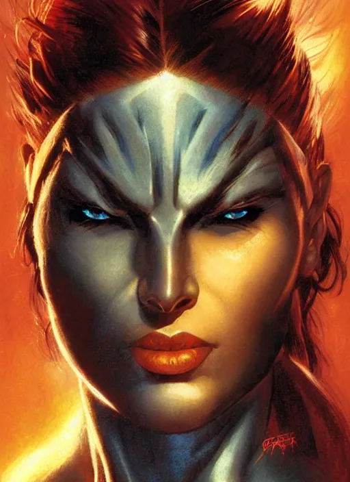 face portrait, female from x men, by greg staples, | Stable Diffusion ...