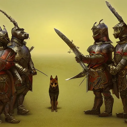 anthropomorphic shiba inu is, army of knights wearing | Stable ...