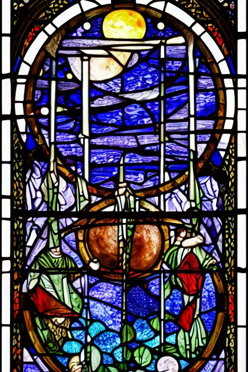 lunar eclipse in the style of a stained glass window, | Stable ...