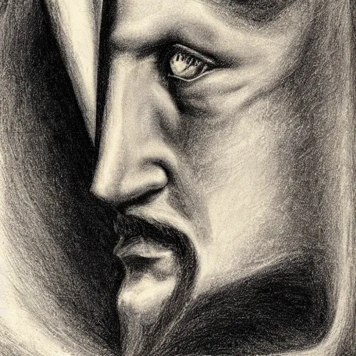 Close-up of El Cid, pencil drawing. El Greco, Remedios | Stable ...
