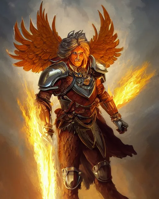 mtg character portrait of a brawny male leonin knight | Stable Diffusion