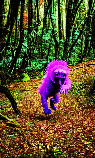 creature running in the forest, colorful chromatic | Stable Diffusion ...