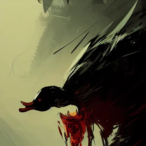 demonic duck of doom, concept art, stylized, dynamic | Stable Diffusion ...