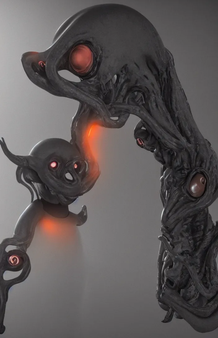 a dark grey skinned humanoid squid man, lovecraftian, | Stable ...