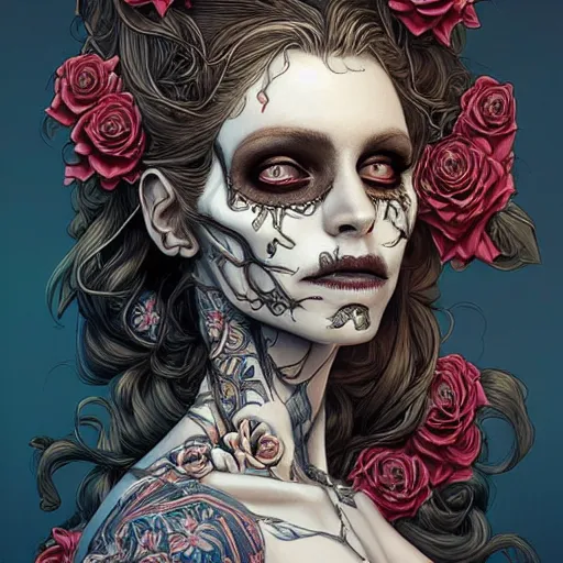 a beautiful detailed front view portrait of a corpse | Stable Diffusion ...