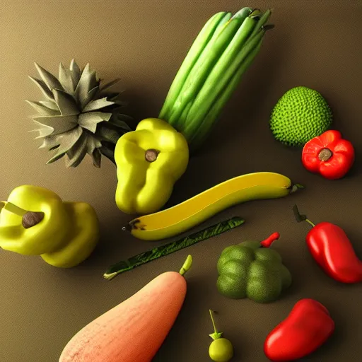 tactical weaponry inspired by fruits and vegetables, | Stable Diffusion | OpenArt