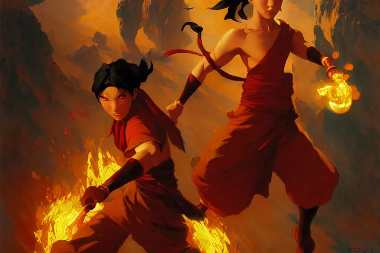 firebender, fire nation, action, avatar the last | Stable Diffusion ...