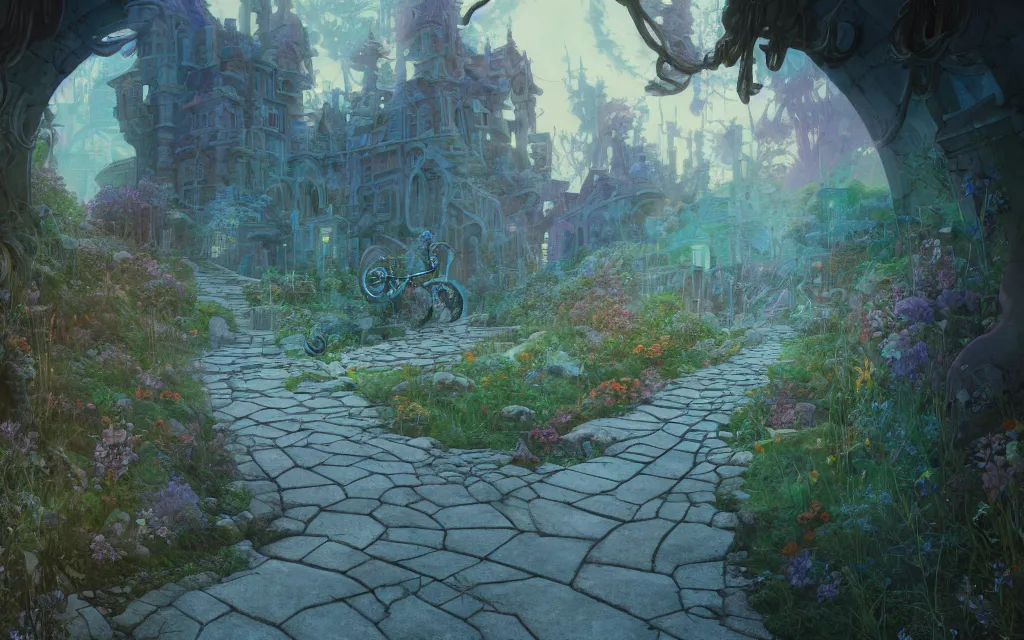 a dreamy otherworldly 3 d render of stone pathway | Stable Diffusion ...