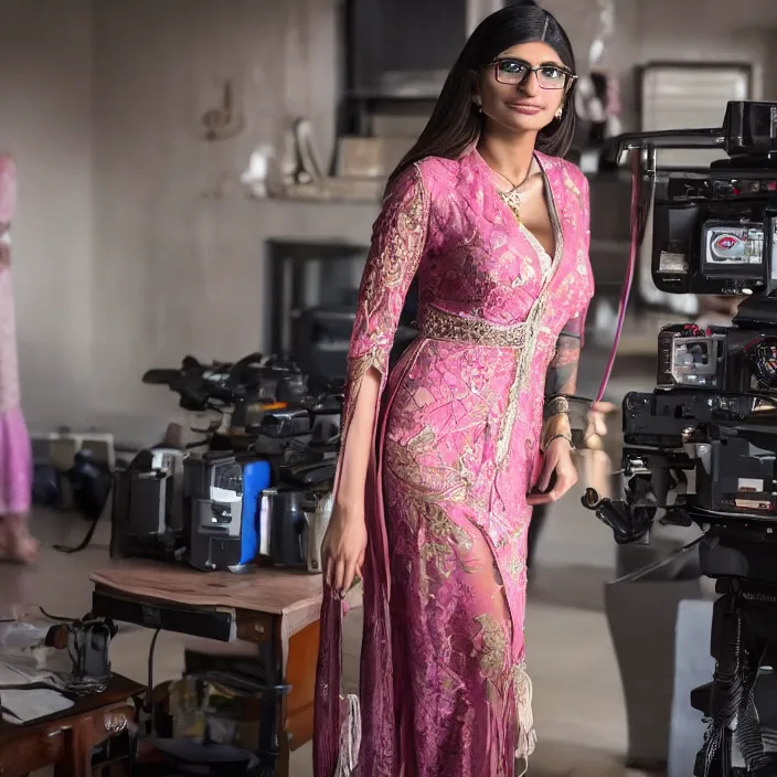Movie still of Mia Khalifa wearing Kebaya, directed by | Stable Diffusion