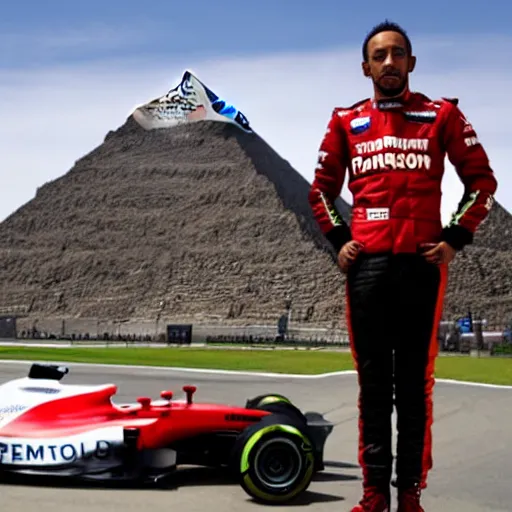 photograph of Lewis Hamilton standing in front of a | Stable Diffusion ...