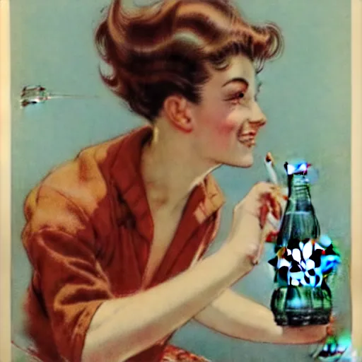 1950s Coca Cola poster . muted colors.))))) by | Stable Diffusion | OpenArt