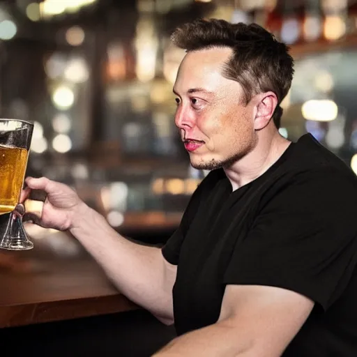 elon musk drinking alcohol in a bar with his friends | Stable Diffusion | OpenArt
