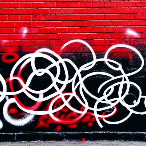 wall with graffiti, black circles and red lines | Stable Diffusion ...