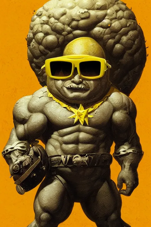 anthropomorphic badass muscular lemon character, | Stable Diffusion ...