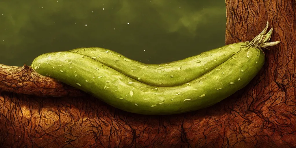 beautiful digital illustration of a pickle napping on | Stable ...
