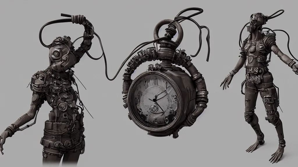 clockpunk overworked topology 3 d concept render, | Stable Diffusion ...