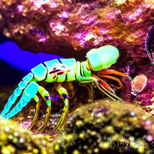 cybernetic mantis shrimp inside an aquarium with led | Stable Diffusion ...