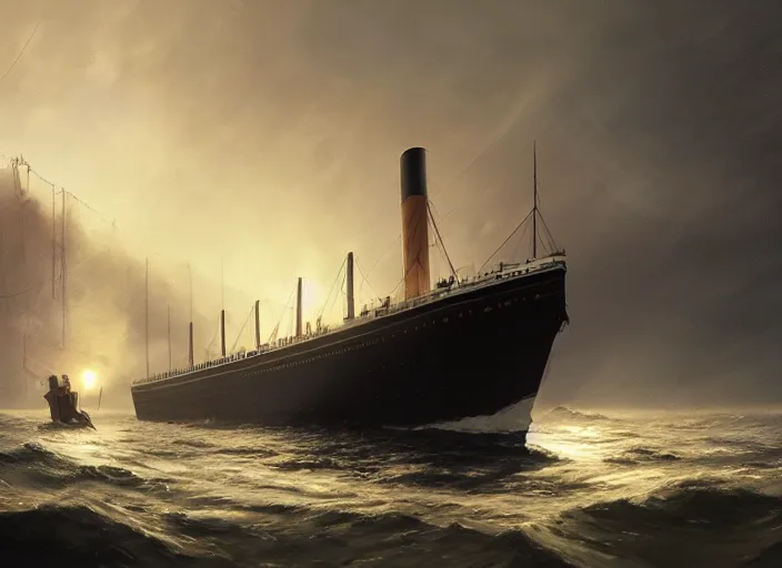 The sinking of the Titanic, digital painting, | Stable Diffusion | OpenArt