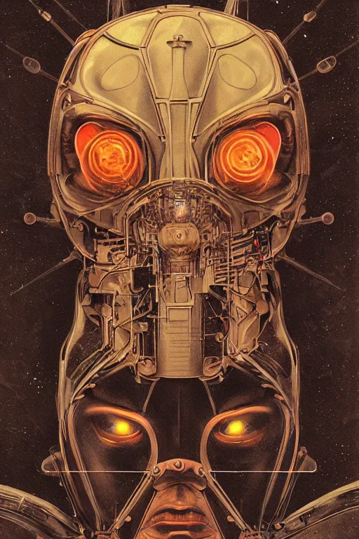 organic cyborg head covered in oil art by Hironobu | Stable Diffusion ...