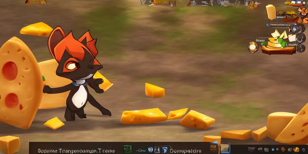a transformice character enjoying a cheese, | Stable Diffusion | OpenArt