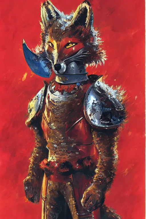 a cosmic furry fox knight in crimson armor in the | Stable Diffusion ...