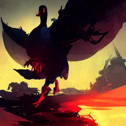 demonic duck of doom, concept art, stylized, dynamic | Stable Diffusion ...