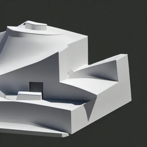 isometric render of a white architecture model, highly | Stable ...