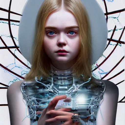 a striking hyper real illustration of Elle Fanning | Stable Diffusion ...