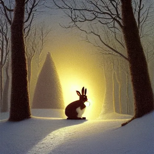 the tunnel into winter, cottagecore, evil hare by | Stable Diffusion ...
