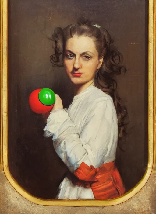 a portrait of a woman with billiardballs for eyes | Stable Diffusion ...