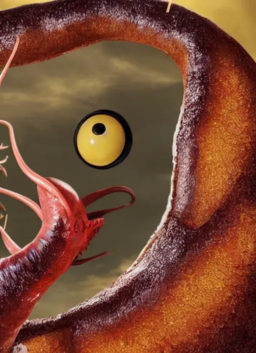 Photo of an anthropomorphic earthworm, disaster movie | Stable ...