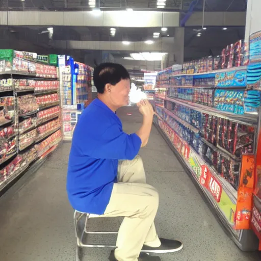 my chinese uncle smoking a cigarette at the Walmart | Stable Diffusion ...