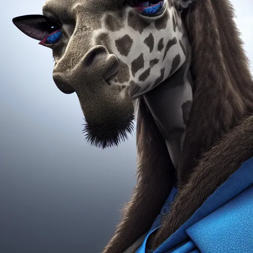 a highly detailed portrait of a humanoid giraffe in a | Stable ...