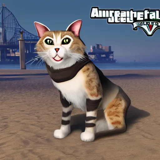 anthropomorphic cat, GTA 5 loading screen, Santa | Stable Diffusion ...