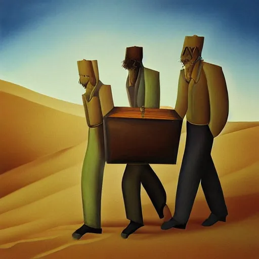 a surrealism fantasy painting of the three men | Stable Diffusion | OpenArt