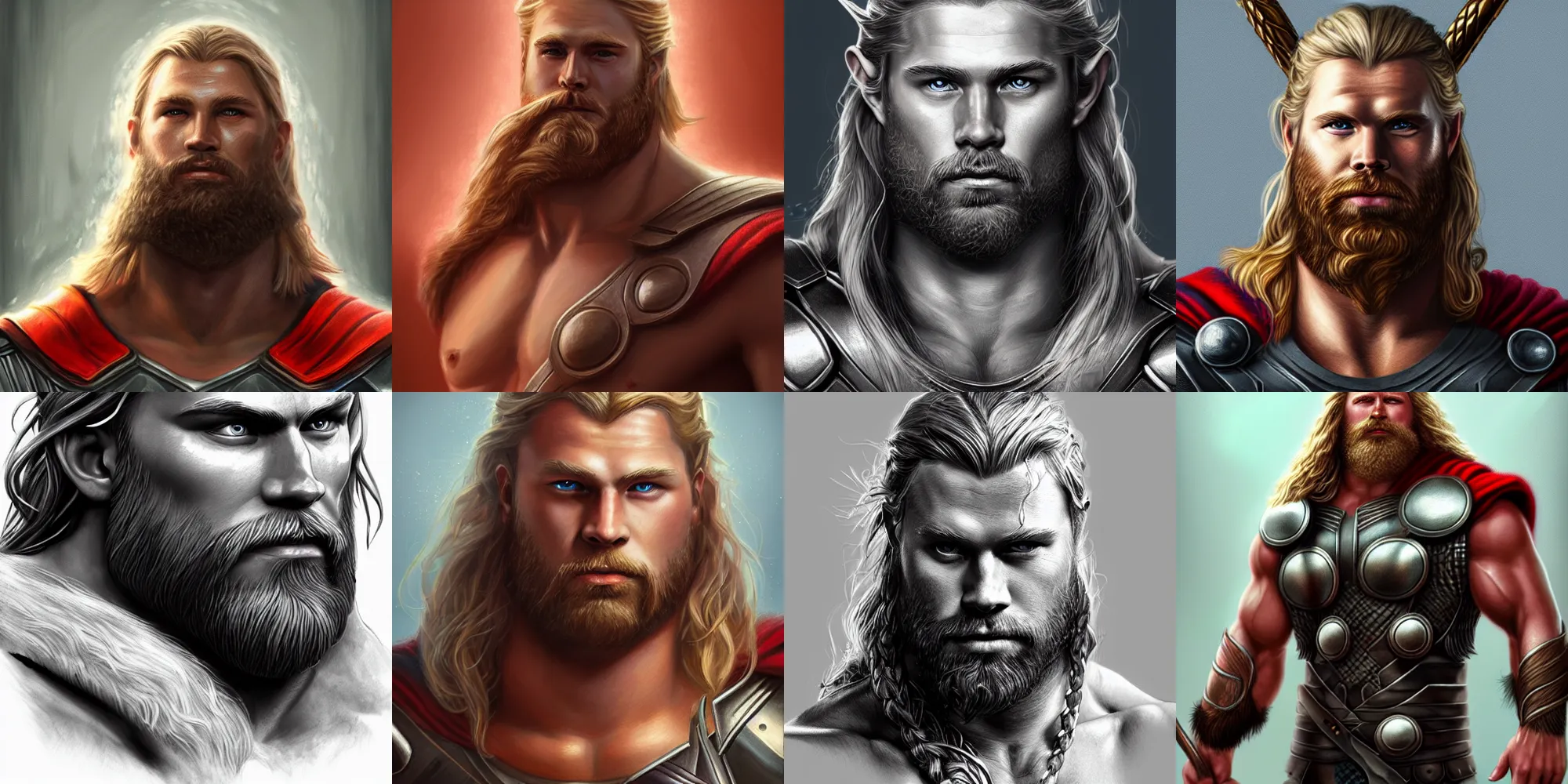 portrait of thor, muscular, upper body, hairy torso, | Stable Diffusion ...