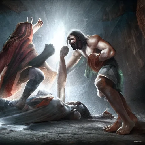 Jesus Beating The Devil