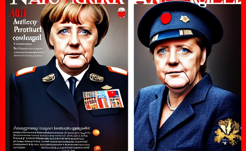 portrait of angela merkel dressed as a military | Stable Diffusion ...