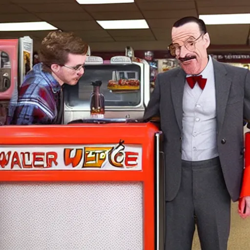 Walter White meeting Pee Wee Herman inside of a Wawa | Stable Diffusion ...