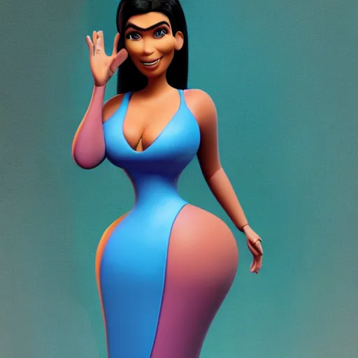 kim kardashian as seen in pixar animated movie 4k | Stable Diffusion