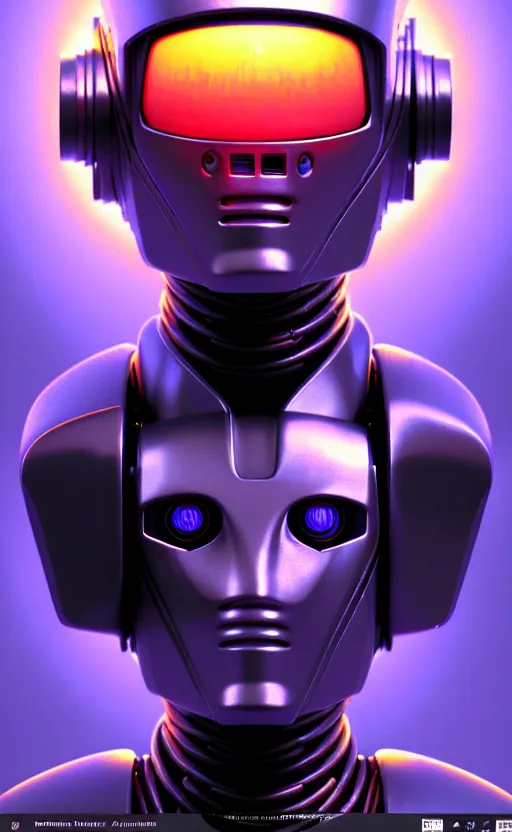 friendly humanoid cyber robot, award winning, portrait | Stable Diffusion