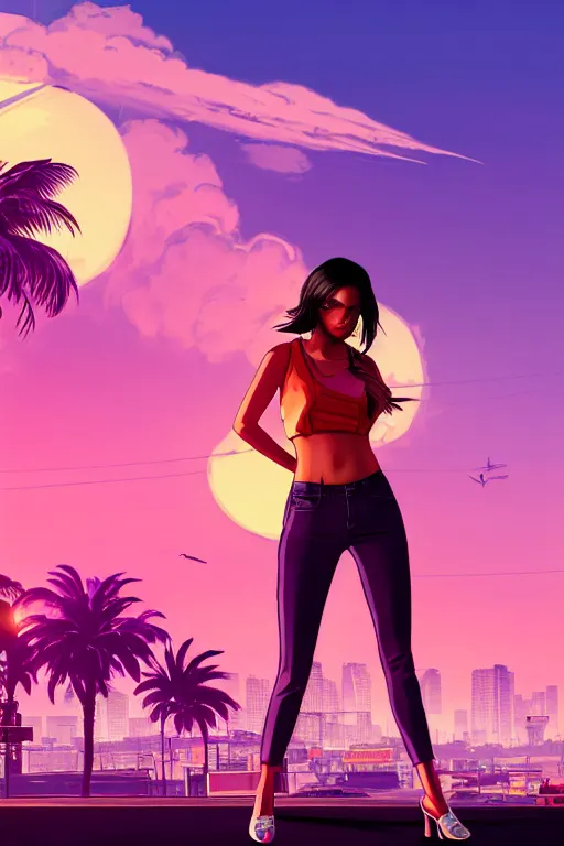 a stunning GTA V loading screen with a beautiful woman | Stable ...