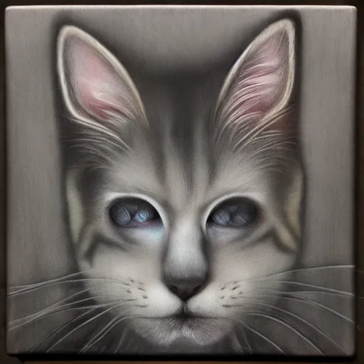 encaustic silverpoint kitty cat furry calico juggalo | Stable Diffusion ...