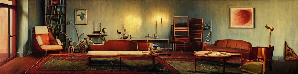 interior of a living room art deco, Les Edwards, | Stable Diffusion ...