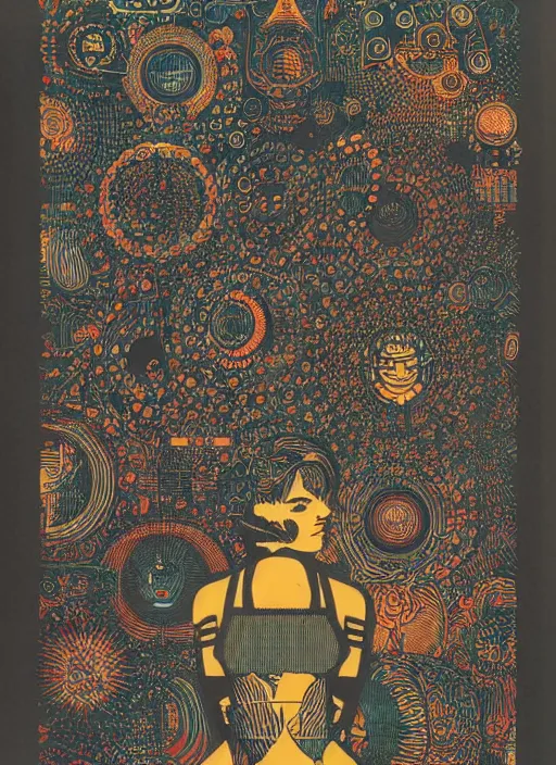 A wandering mind, screen print, art by Chuck Sperry, | Stable Diffusion | OpenArt