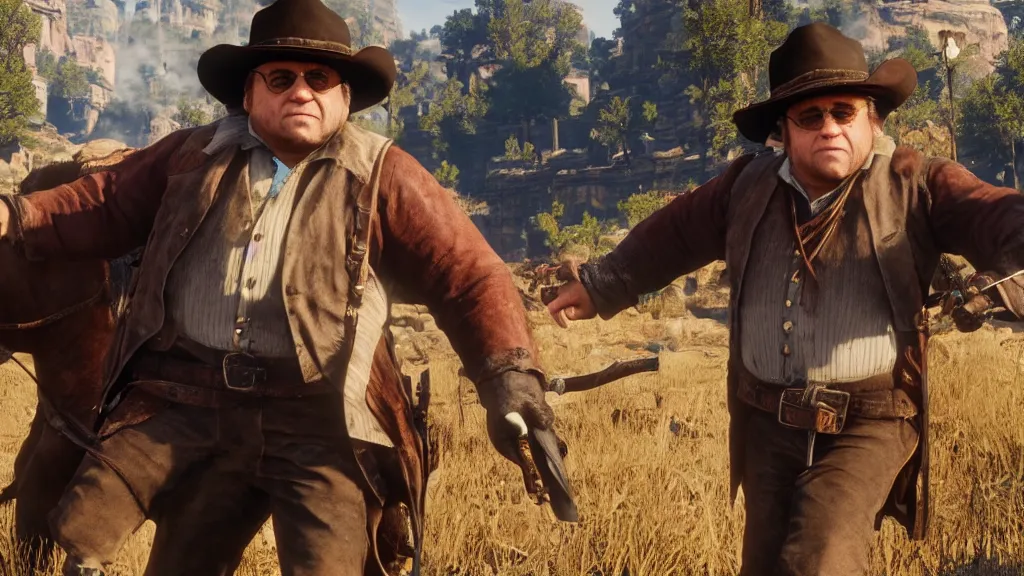 screenshot of danny devito in rdr 2, gameplay, next | Stable Diffusion ...