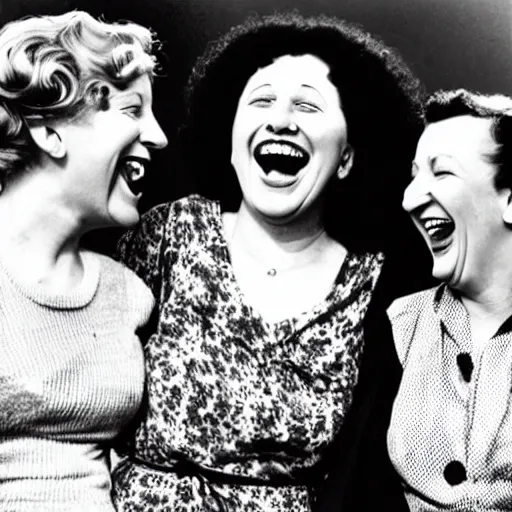 black-and-white photo of female Three Stooges laughing | Stable ...