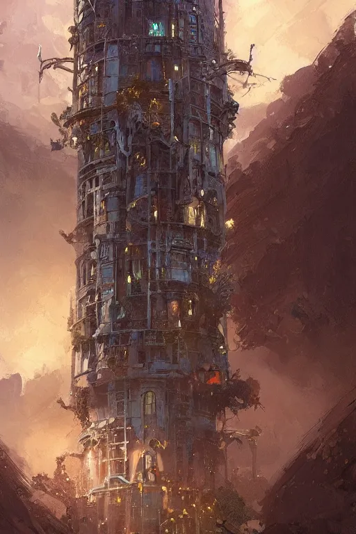 a highly detailed magical wizard's tower, elegant, | Stable Diffusion