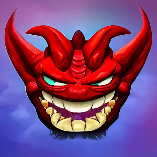 Red dragon troll face emoji | Stable Diffusion