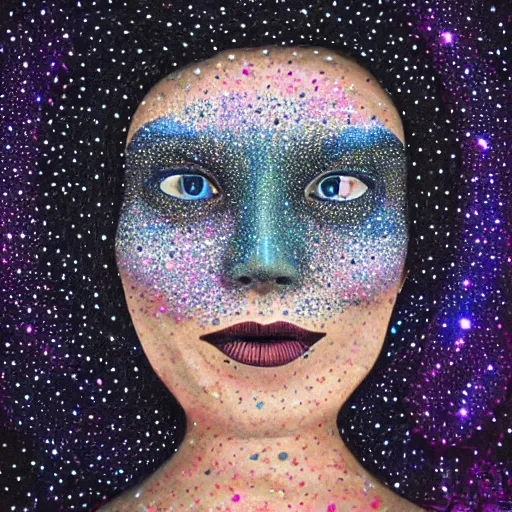 a face made out of stars and stardust | Stable Diffusion